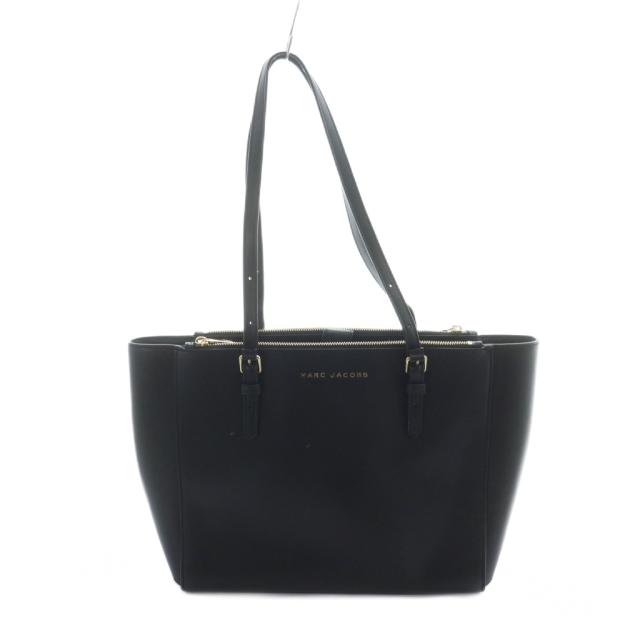【中古】マークジェイコブス MARC JACOBS トートバッグ ハンド レザー ロゴ 黒 ブラック ■GY18 /MQ レディース