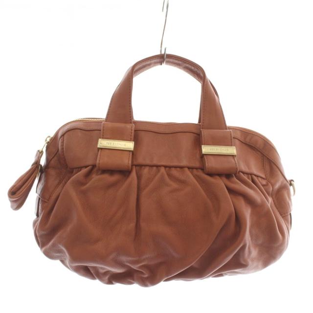 【中古】SEE BY CHLOE LIFOU ハンドバッグ ショルダー 2WAY 牛革 レザー ロゴ ゴールド金具 茶色 9S7211-N98