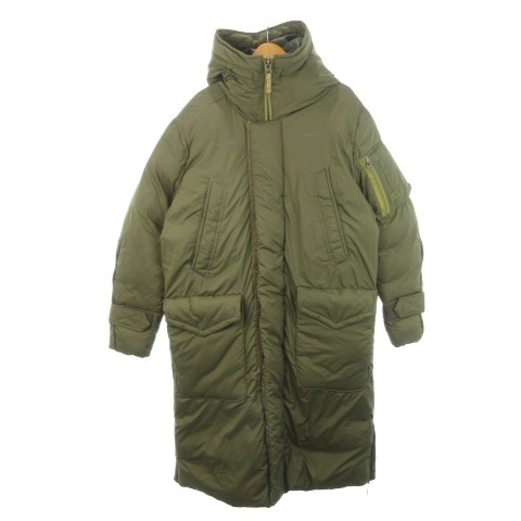 【中古】ジースターロウ G-Star RAW 中綿ロングコート フーディー ボリューム ミリタリー 防寒 M 緑 カーキ