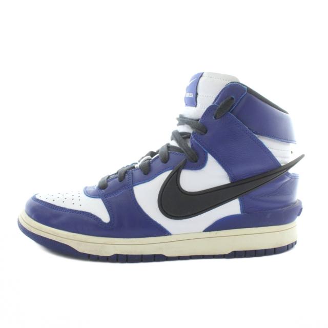 【中古】NIKE × AMBUSH ダンク ハイ ディープロイヤル DUNK HIGH DEEP  スニーカー US9 27cm 白 青 CU7544-400