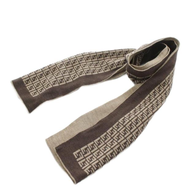 【中古】フェンディ FENDI マフラー ストール ズッカ柄 総柄 茶色 ブラウン ベージュ /XZ ■OH ■GY18
