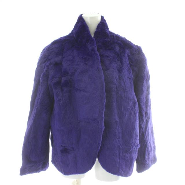 【中古】ノーブランド ファーコート アウター ミンク 毛皮 紫 パープル ショート丈 シェアードミンク /PP ■GY18 レディース
