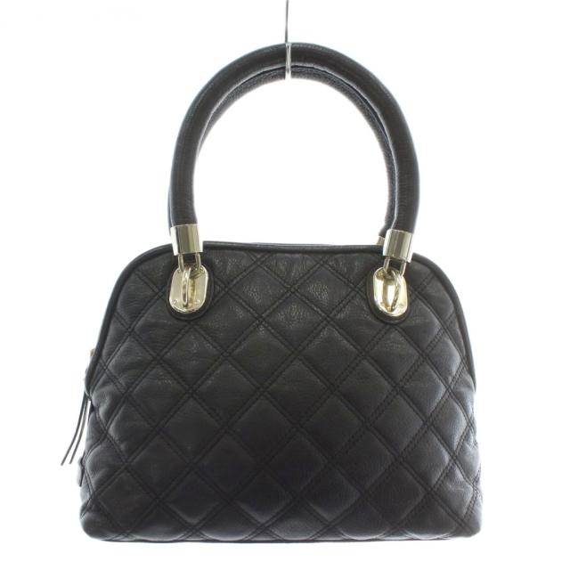 【中古】コールハーン COLE HAAN ハンドバッグ ショルダー 2WAY レザー キルティング ゴールド金具 ロゴ 黒 ブラック