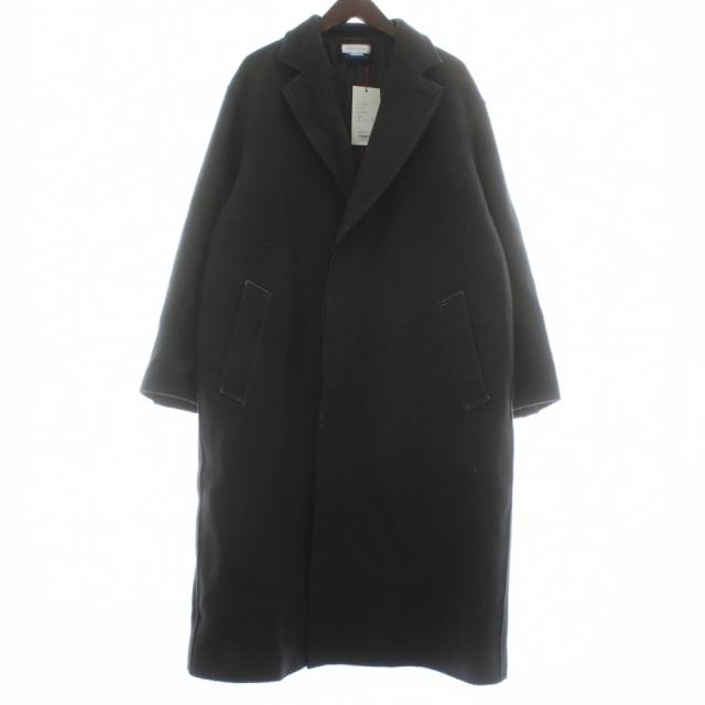 【中古】未使用品 MAISON SPECIAL SUPER140Sウールプライムオーバーカットオフステッチセミダブルチェスターコート 01