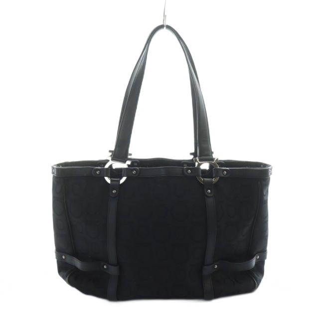 【中古】サルヴァトーレフェラガモ Salvatore Ferragamo トートバッグ ハンド AU-21/7859 キャンバス レザー