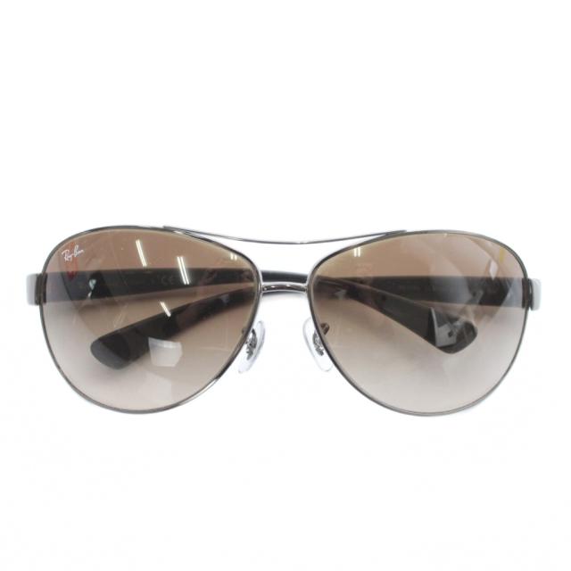 【中古】レイバン RAY BAN 眼鏡 サングラス メタルフレーム グラデーション ツーブリッジ ロゴ 67□13-130 黒 RB3386