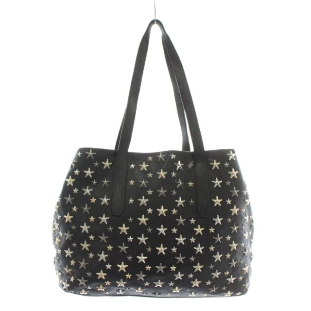 【中古】ジミーチュウ JIMMY CHOO ハンドバッグ トート レザー 星 スター スタッズ 黒 ブラック /XZ ■OH ■GY18