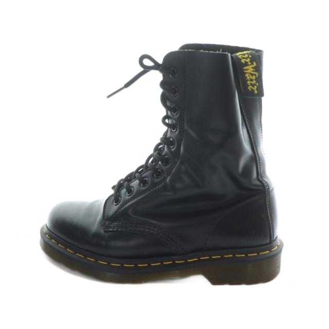 【中古】ドクターマーチン DR.MARTENS 1490 ショートブーツ レザー ロゴ 10ホール UK6 25cm 黒 ブラック ■GY11 /MQ