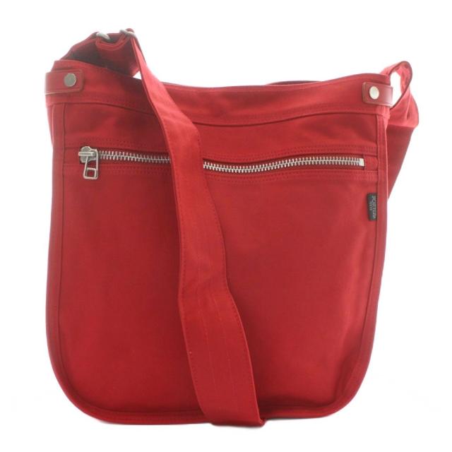 【中古】未使用品 ポーター PORTER 吉田カバン NAKED BOOK BAG ショルダーバッグ キャンバス ロゴ 赤 667-19786