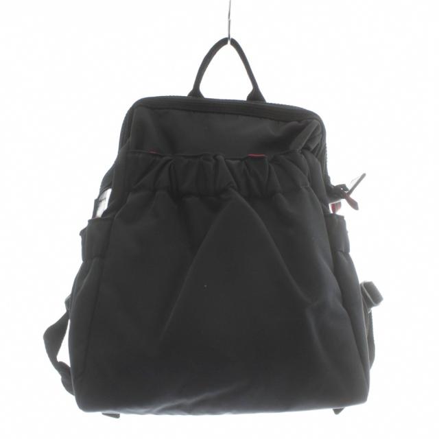 【中古】ARTISAN&ARTIST ワイドオープン コンパクトリュック バックパック デイパック ナイロン 黒 KG2-604