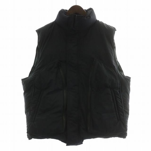 【中古】Jieda NOSLEEVE PUFFER JACKET ダウンベスト アウター ナイロン ジップアップ 1 M 黒 JIE-22W-JK02