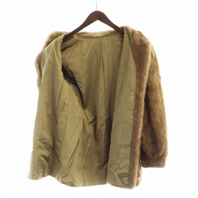 ノーブランド品 毛皮コート ミンクファー ミドル 総裏地 長袖 ネーム