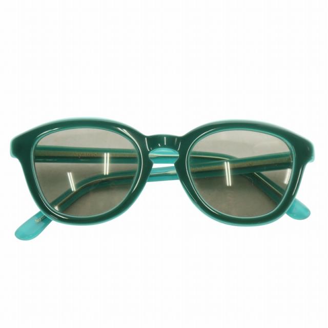 【中古】アヤメ Ayame KORO コロ サングラス 眼鏡 ウェリントン セルフレーム カラーレンズ 50□23 緑 グリーン