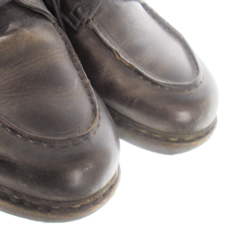 【中古】パラブーツ Paraboot シャンボード ローファー レースアップ モカシン ステッチ 外羽根 6 24.5cm 茶 ブラウン