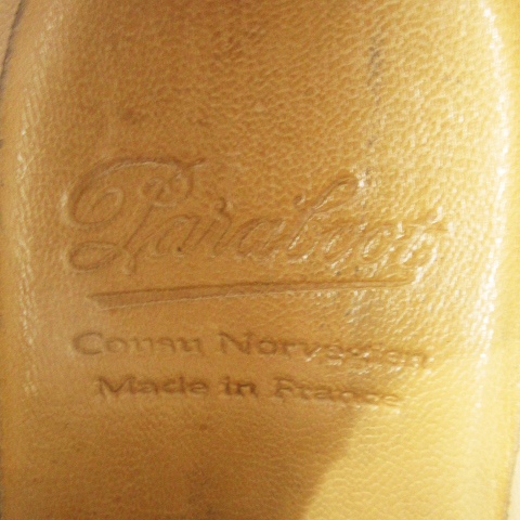 【中古】パラブーツ Paraboot シャンボード ローファー レースアップ モカシン ステッチ 外羽根 6 24.5cm 茶 ブラウン