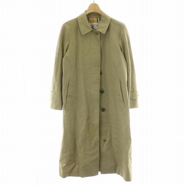 【中古】バーバリーズ Burberrys 白タグ 90s ヴィンテージ ステンカラーコート ロング ノバチェック ベージュ