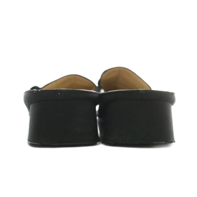 【中古】Salvatore Ferragamo サンダル ローファー ファブリック スクエアトゥ バックル ロゴ 6.5 23.5cm 黒