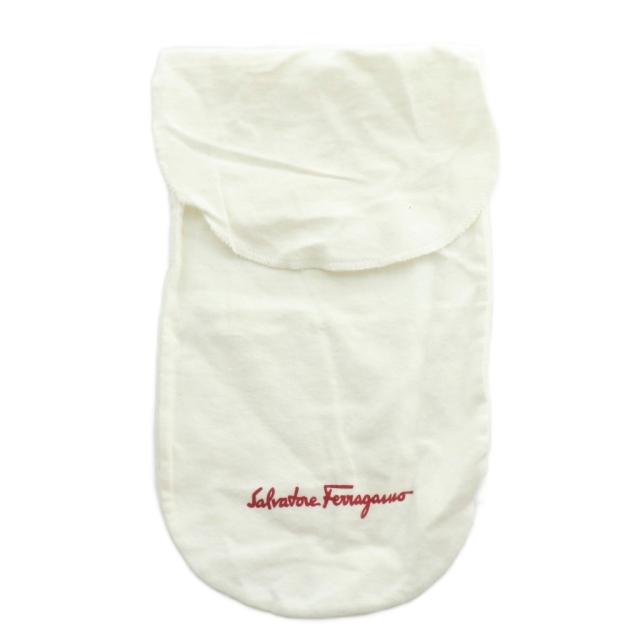 【中古】Salvatore Ferragamo サンダル ローファー ファブリック スクエアトゥ バックル ロゴ 6.5 23.5cm 黒