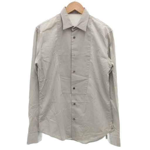 【中古】ディオールオム Dior HOMME 05SS エディ期 切替 ドレス シャツ コットン 長袖 38 グレー /GV ■GY03 メンズ