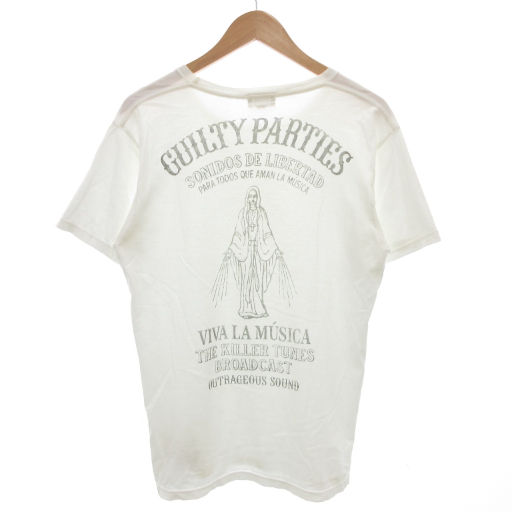 【中古】ワコマリア WACKO MARIA 初期タグ Tシャツ カットソー 半袖 クルーネック マリア バックプリント L 白