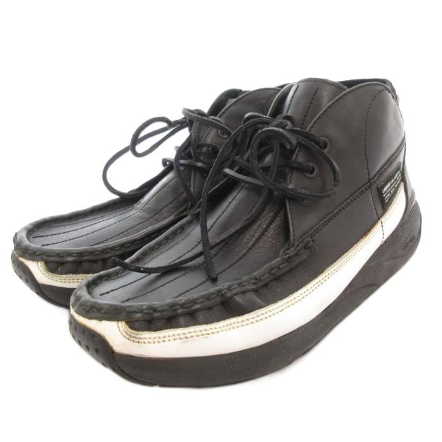 【中古】ビズビム VISVIM ×NEIGHBORHOOD MOWAT MOC モカシンスニーカー 9.5 シューズ ハイカット ロゴ 黒 ブラック
