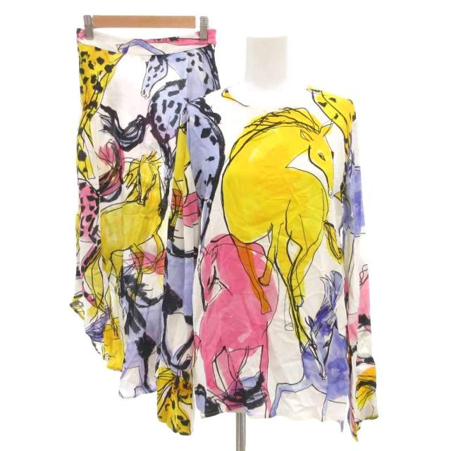 【中古】ステラマッカートニー STELLA McCARTNEY セットアップ カットソー ロングスカート 36 長袖 フレア