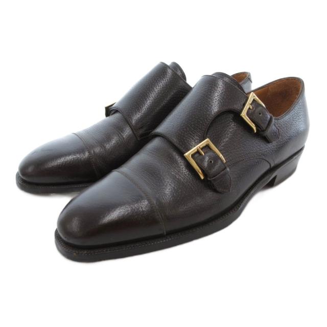 【中古】エンツォ ボナフェ ENZO BONAFE ダブルモンクストラップレザーシューズ 革靴 5 ベルト ダークブラウン /AE