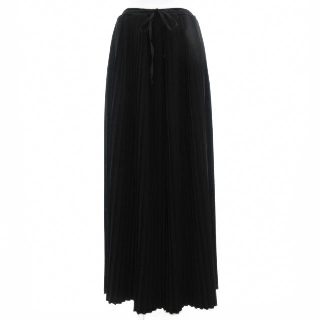 【中古】コグザビッグスモーク COGTHEBIGSMOKE プリーツスカート イージー マキシ ロング 黒 ブラック /AE ■GY30