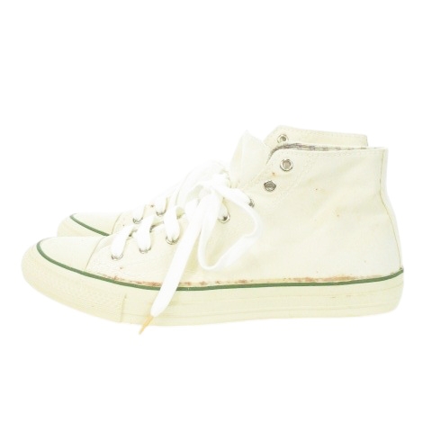 【中古】COMME des GARCONS HOMME 靴 シューズ ハイカットスニーカー レースアップ キャンバス ライン 27.0cm 白