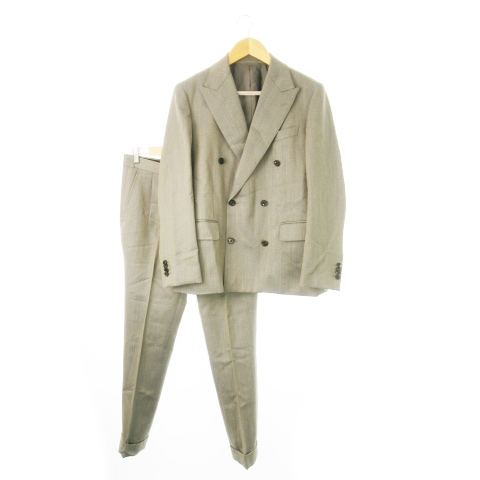 【中古】ユニバーサル ランゲージ UNIVERSAL LANGUAGE ダブルスーツ セットアップ ジャケット スラックス L グレー