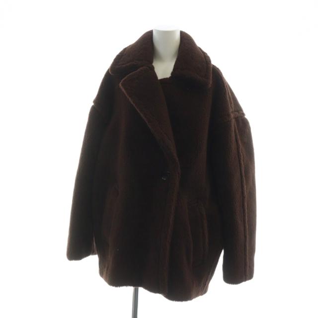 【中古】未使用品 チノ CINOH BOA COCOON COAT D.BROWN コクーンシルエットボアミドルコート タグ付き ミドル 長袖