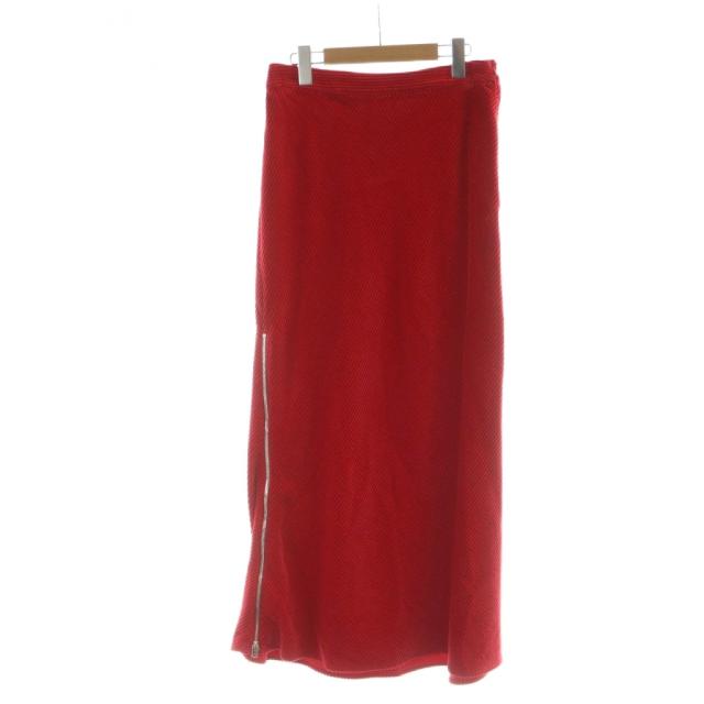 【中古】未使用品 チノ CINOH CORDUROY MARMAID SKIRT RED コーデュロイスカート タグ付き ジップアップ ロング 38