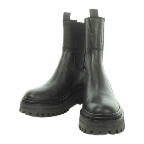 【中古】エルビオザノン ELVIO ZANON サイドゴアブーツ ショートブーツ 35 22cm 黒 ブラック ET0203X /MN2 ■GY55