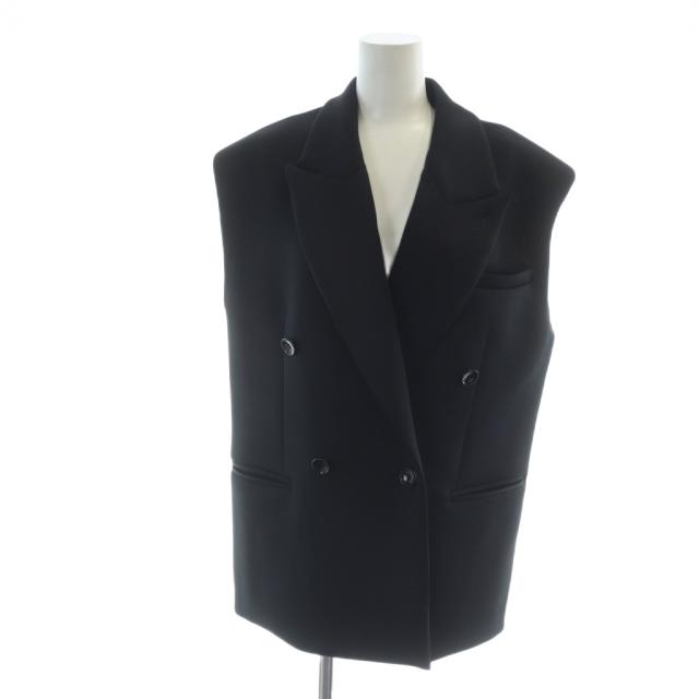 【中古】未使用品 イロット IIROT JERSEY VEST BLACK ベスト タグ付き ダブル ミドル 36 黒 ブラック