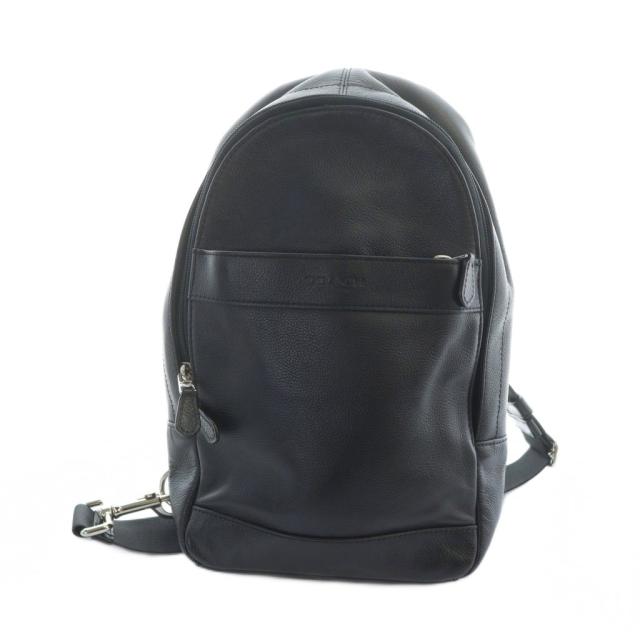 【中古】コーチ COACH F54770 ボディバッグ 斜めがけ ウエストバッグ レザー ロゴ 黒 ブラック ■GY35 /MQ メンズ