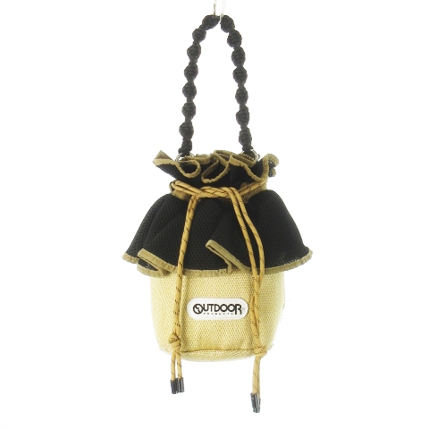 【中古】アウトドアプロダクツ × リズレー ドローストリングバスケットバッグ 2way 巾着 フリル メッシュ ロゴ 黒