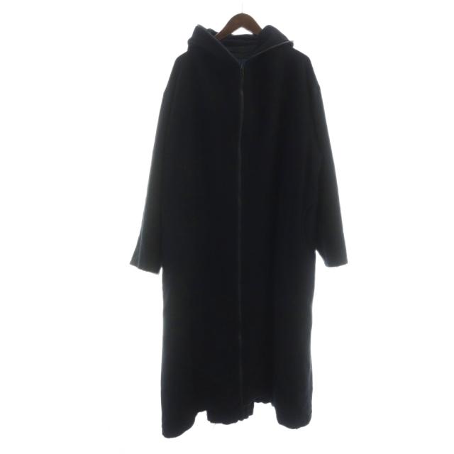 【中古】ヨウジヤマモト YOHJI YAMAMOTO FV-C51-104 REGULATION 22AW MELTON R-LONG HOODY-C ロングコート 長袖