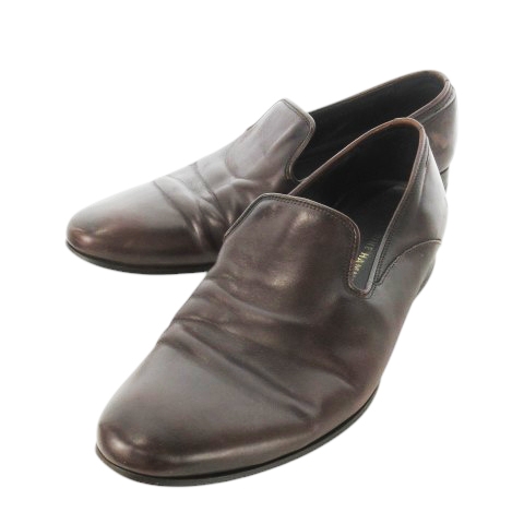 【中古】キャサリンハムネット KATHARINE HAMNETT スリッポン オペラシューズ ローファー レザー 革 ビジネス 茶