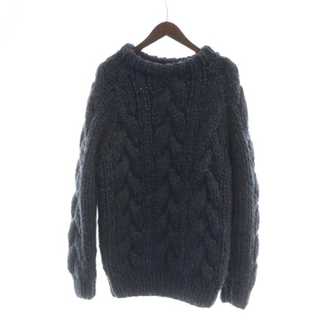 【中古】ターク taakk ニット セーター 長袖 ケーブル 3 紺 ネイビー グレー TA14AW-KN051 ■GY35 /MQ メンズ