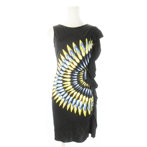 【中古】未使用品 ビーシービージーマックスアズリア BCBGMAXAZRIA ワンピース ミニ ノースリーブ フリル XXS 黒