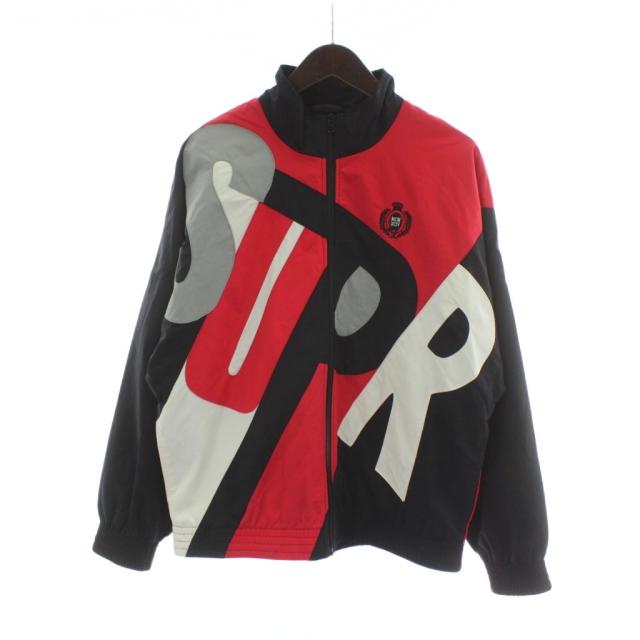 【中古】シュプリーム SUPREME 20SS Big Letter Track Jacket ブルゾン ジップアップ M 黒 ブラック レッド