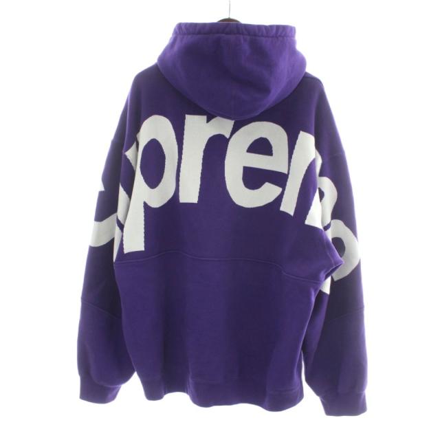 【中古】シュプリーム SUPREME 23AW BIG LOGO JACQUARD HOODED SWEATSHIRT パーカー スウェット XL パープル 紫