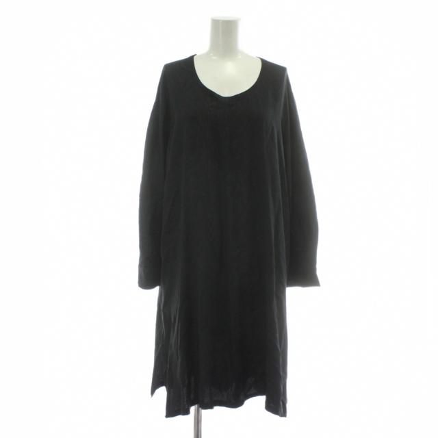 【中古】サルヴァトーレフェラガモ Salvatore Ferragamo ヴィンテージ ワンピース 長袖 ロング クルーネック S 黒