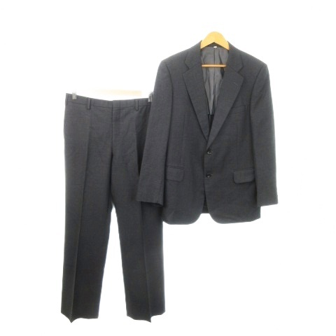 【中古】Burberrys ヴィンテージ シングルスーツ 2点セット テーラードジャケット 背抜き スラックス M L 黒