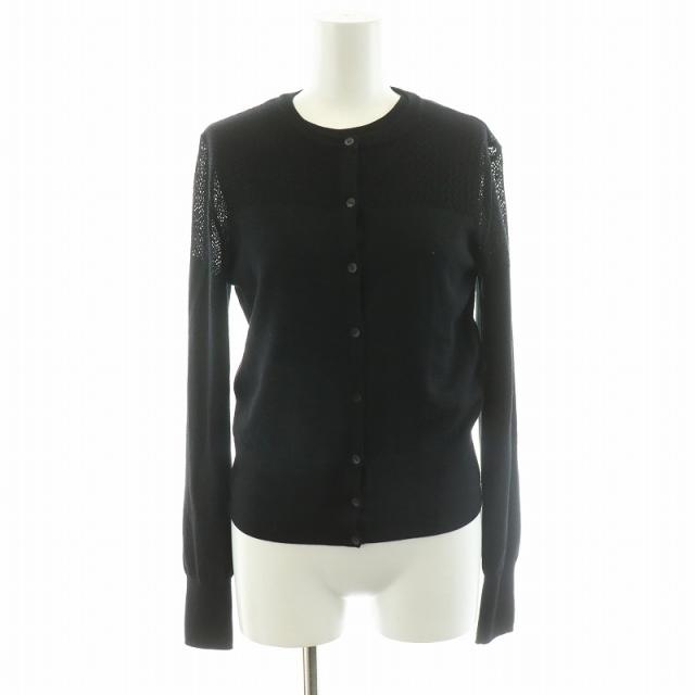 【中古】フォクシー アンサンブルニット カーディガン ノースリーブニット カットソー 38 S 黒 41351 41350