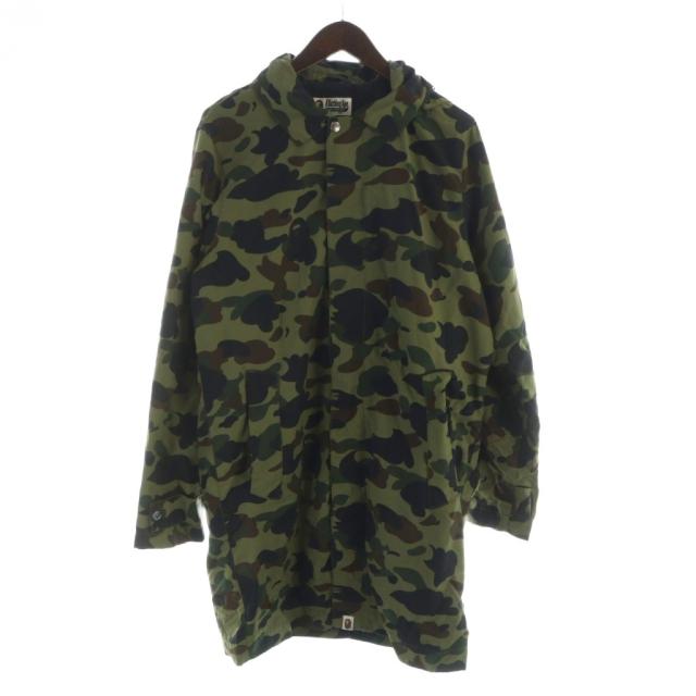【中古】アベイシングエイプ A BATHING APE 1ST CAMO HOODIE COAT ファーストカモ フーディ ロゴ