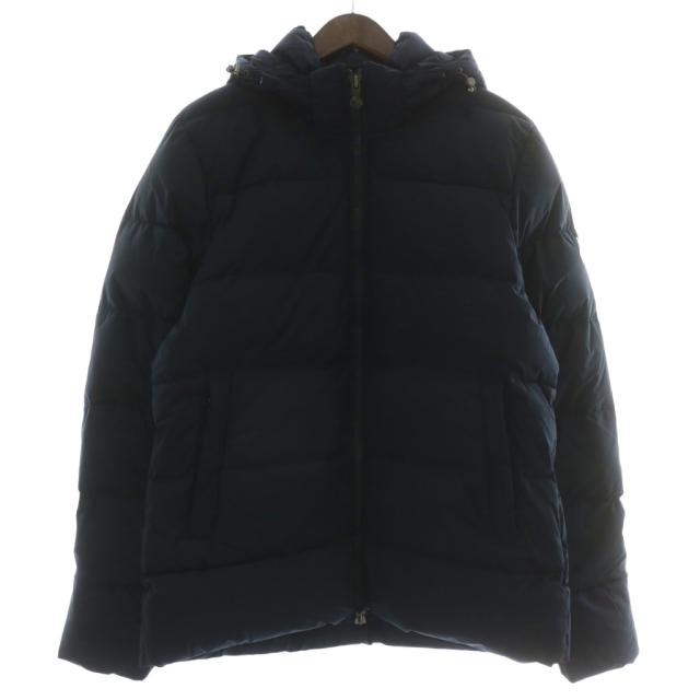 【中古】未使用品 ピレネックス Pyrenex SPOUTNIC MINI RIPSTOP ダウンジャケット アウター フード ジップアップ L 紺