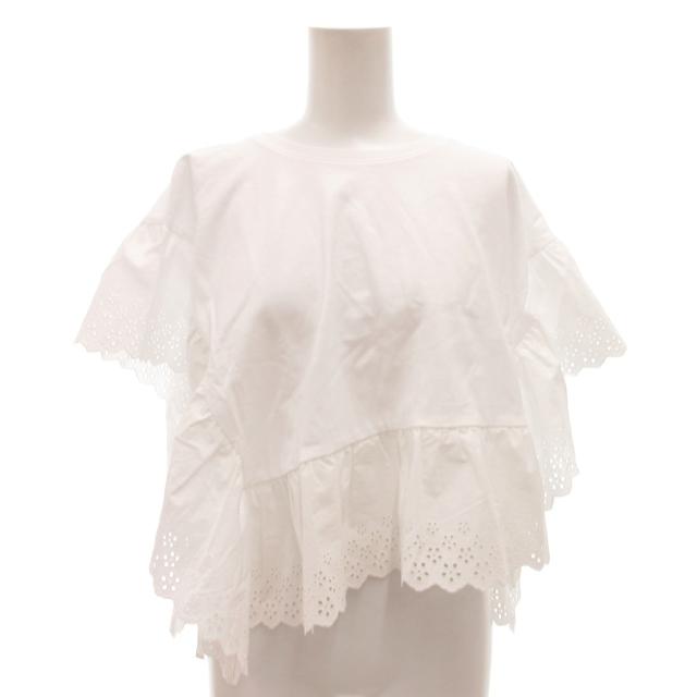 【中古】ルルロジェッタ ルールロジェット leur logette cotton frills top カットソー アイレットレース 天竺 1 白