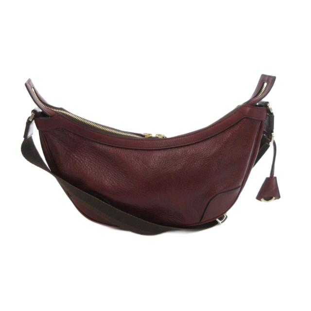 【中古】アニアリ aniary 美品 バルケッタ ショルダーバッグ レザー マルーンカラー /UO メンズ レディース