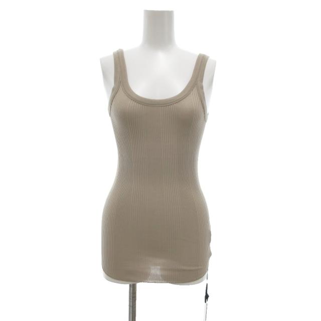 【中古】未使用品 カオス CHAOS タグ付き シルクマルドウタンクトップ リブ F ベージュ /UO レディース